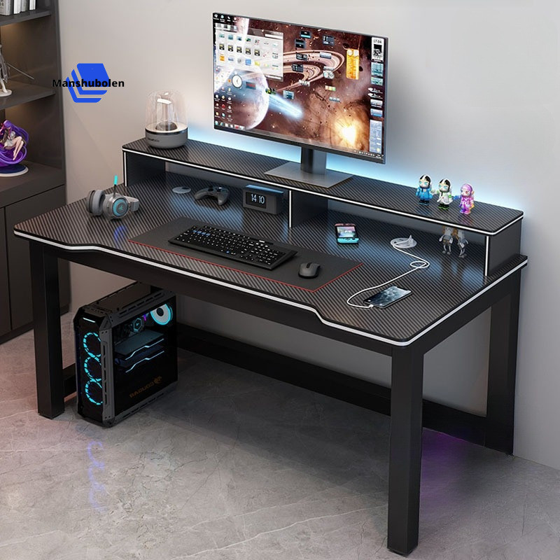 Carbon Fibre Computer Organizer Gaming Monitor Stand Study Desk Office ...