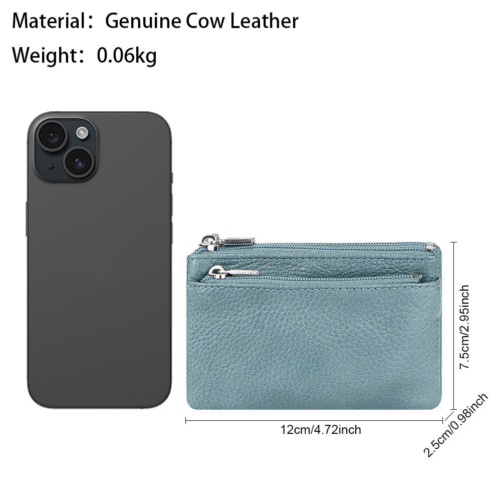 Royal Bagger Mini Leather Coin Purse with Keychain, Multi Storage Bag ...