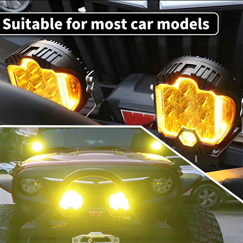 5/7/9inch 75W LED Work Light Pods Spot Fog Lights Off-Road Driving Lamp ...