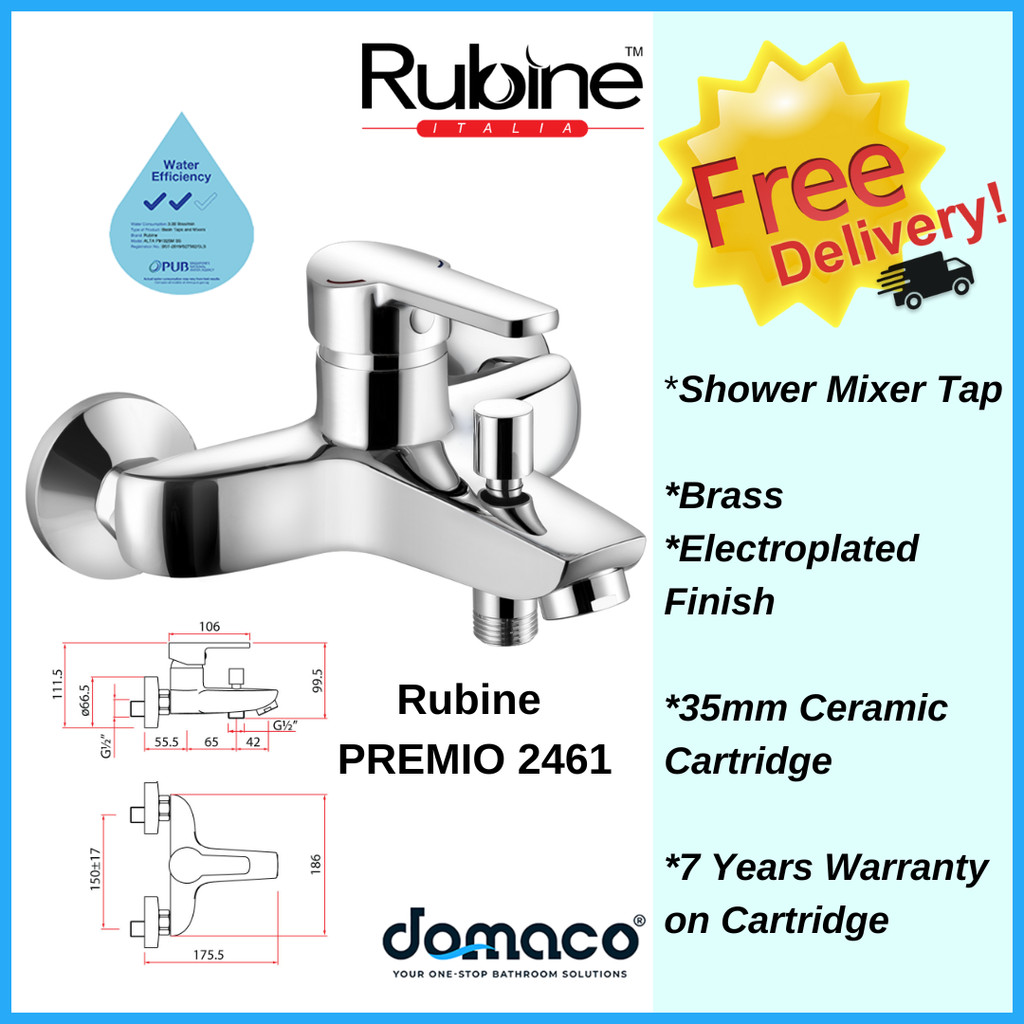 Rubine Premio 2461 Bath Mixer Tap (Chrome) | Shopee Singapore