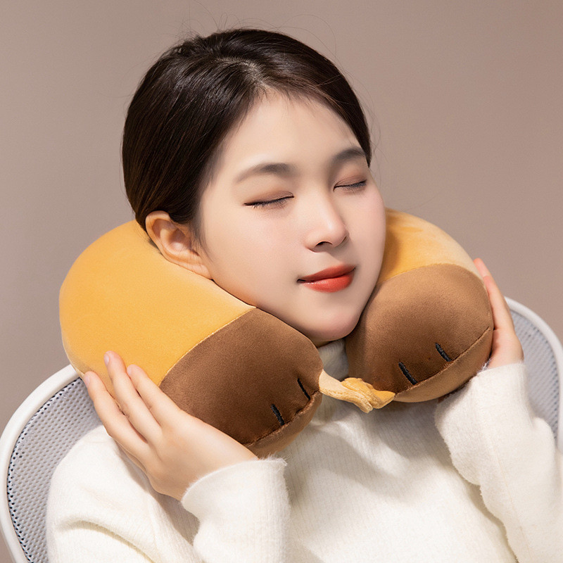 And Cozy Cute U Shaped Travel Neck Pillow With Plush Smiley Capybara ...
