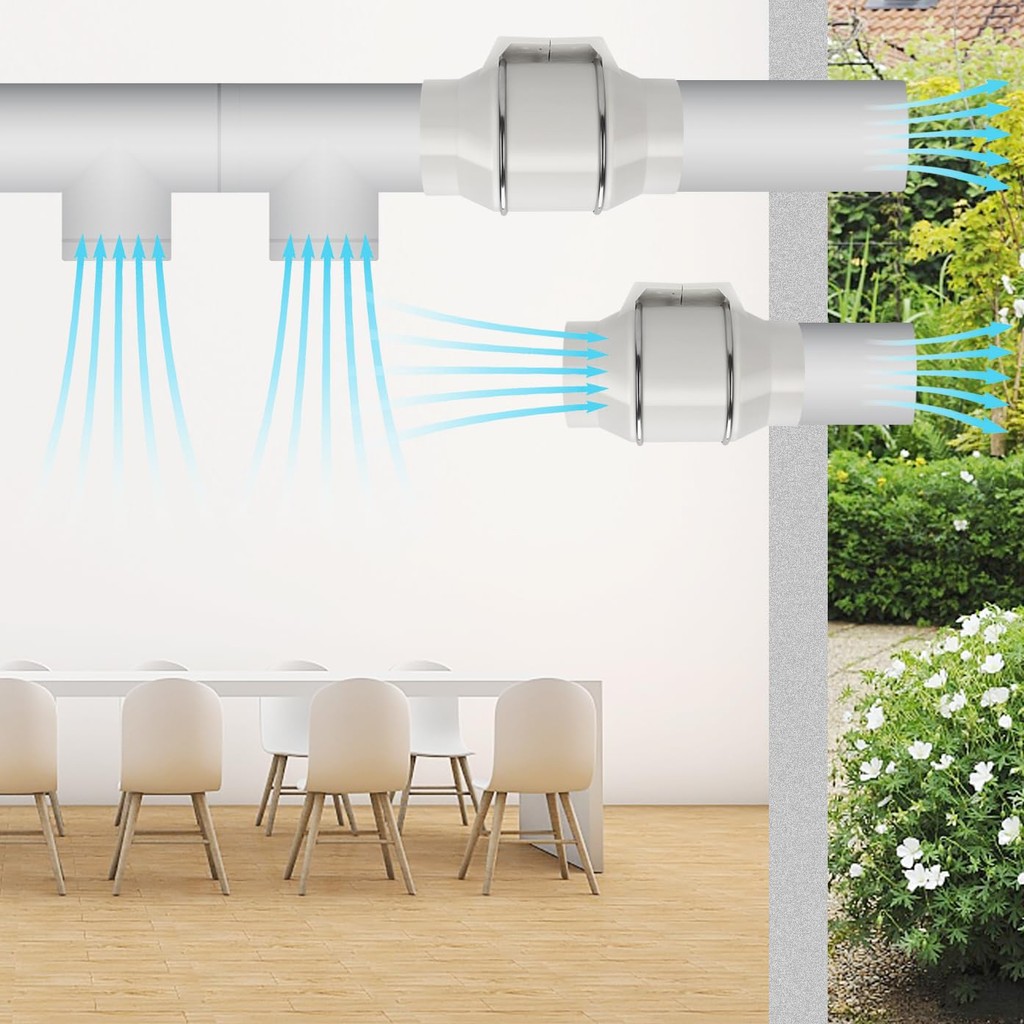 Inline Duct Fan 180WVentilation Exhaust Blower Fans 8 Inch Duct Fan ...