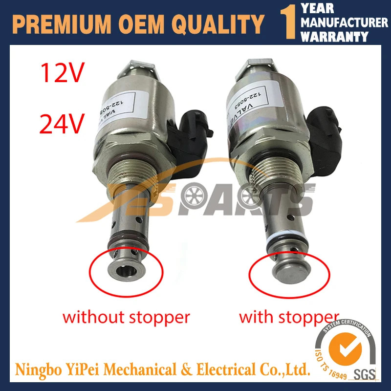 12V 24V 122-5053 Solenoid Valve For CAT E322C 3126 3126B Komatsu IPR ...