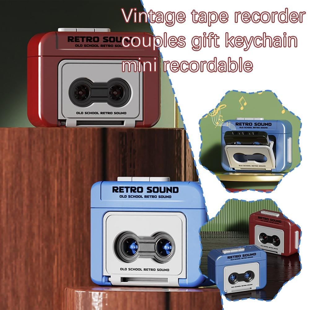 Mini Retro Recording Keychain Funny Cassette Key Ring Teacher Gift ...