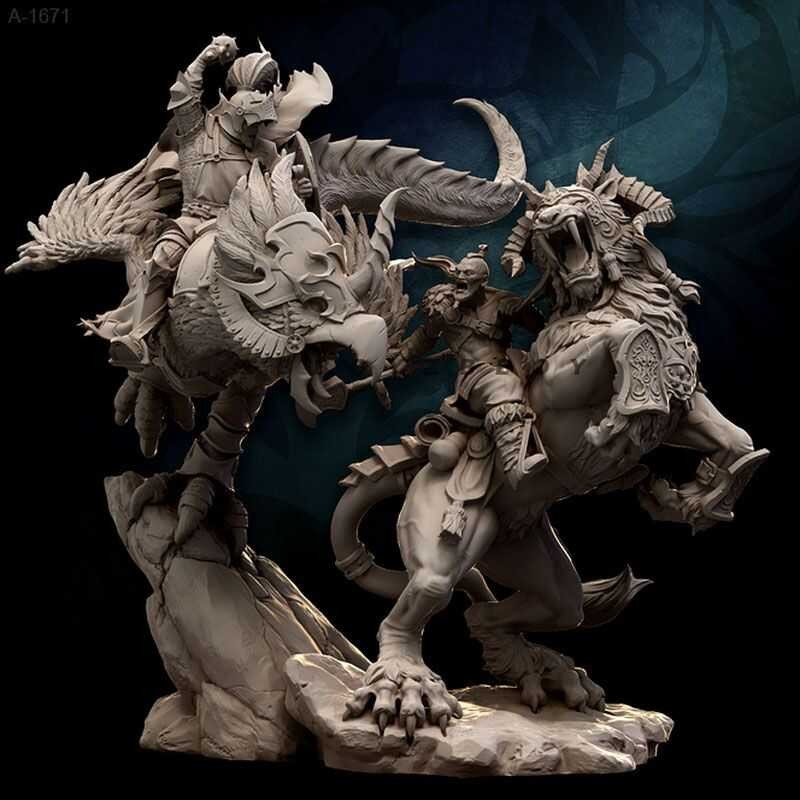 War Of 1/24 Gods And Demons (Large Model) Resin Handmade Soldier White ...