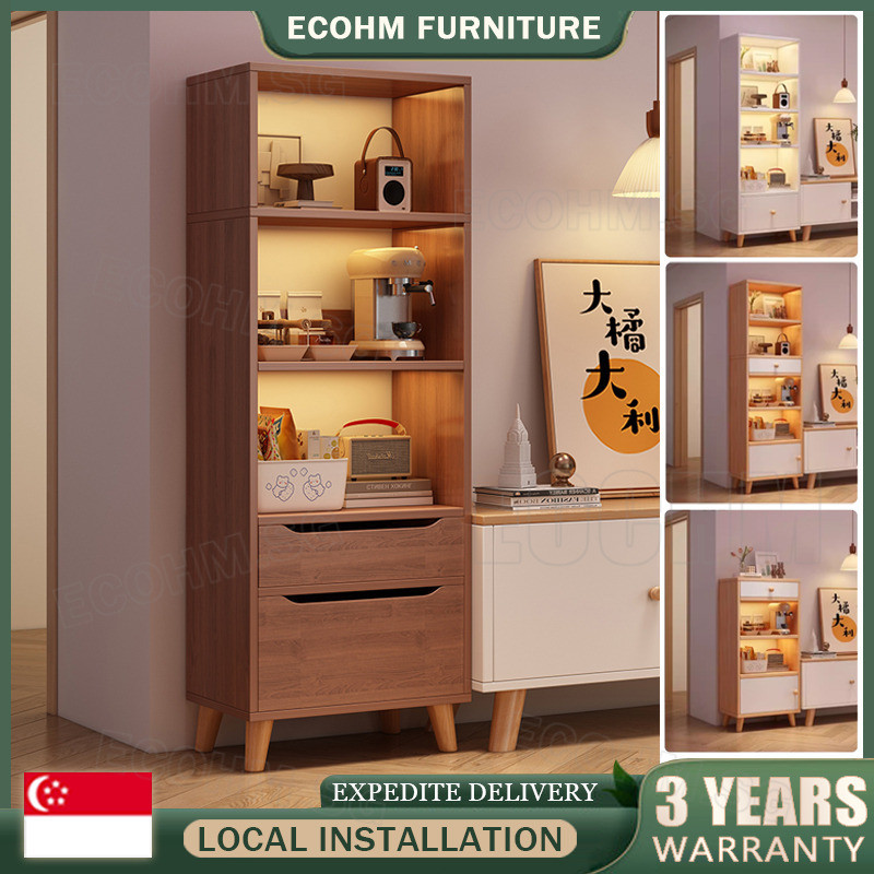 ECOHM Bookcase Display Cabinet Multi-layer Locker Rack Bookshelf ...