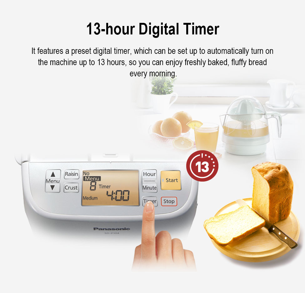 Panasonic SD-P104WSH Breadmaker with 13 menu functions | Shopee Singapore