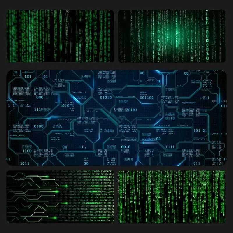 Matrix Binary Code Mousepad Large Gaming Mouse Pad LockEdge Thickened ...