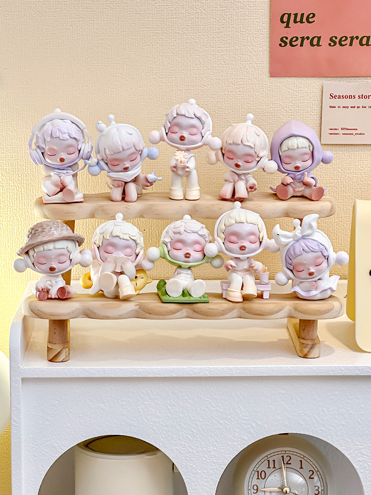 Popmart Display Stand 3/2 Tiers Wooden Ladder Display Rack Figurine ...