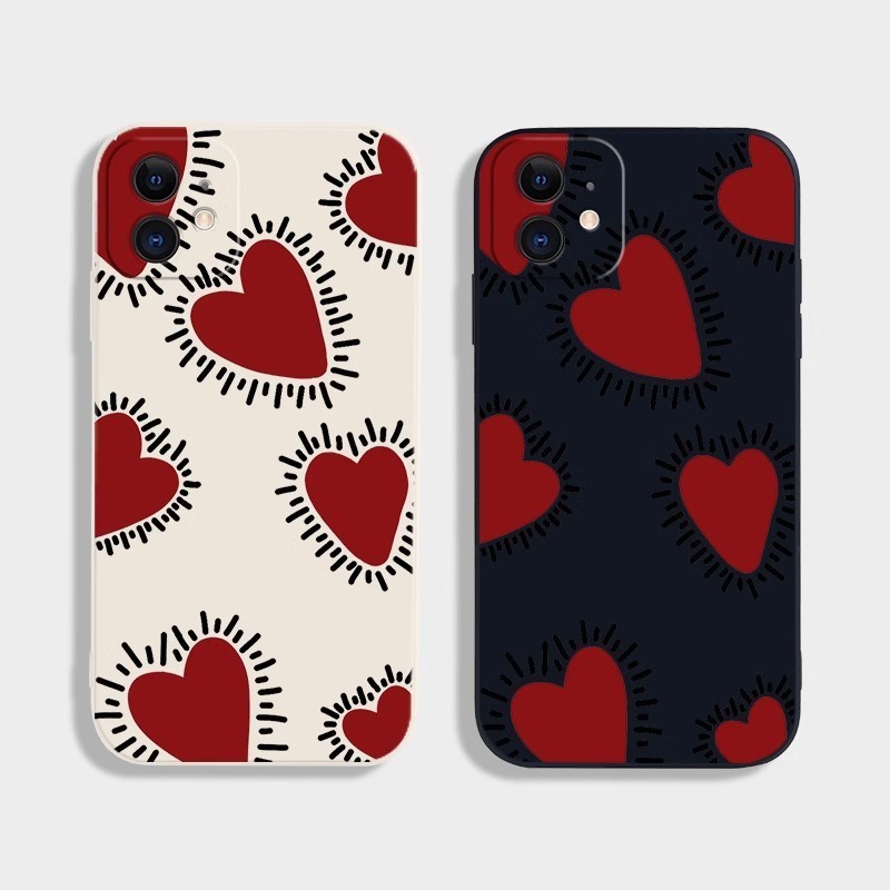 Ins Style Red Heart Phone Case For OPPO Reno 4Z 3 4 Pro 2 2Z 2G ACE Z ...