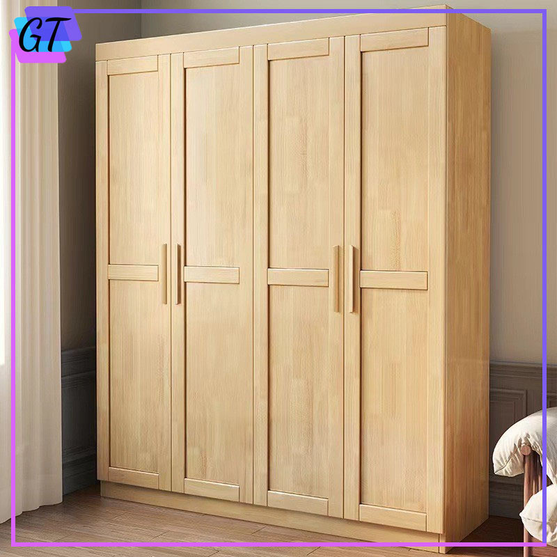 Wardrobe Solid Wood Bedroom Home Floor Multi-door Storage Cabinet ...