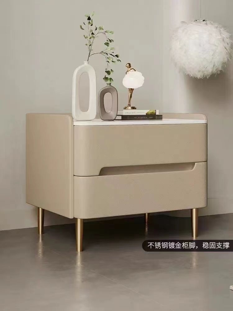 Solid wood Italian style bedside table, simple modern bedroom ...