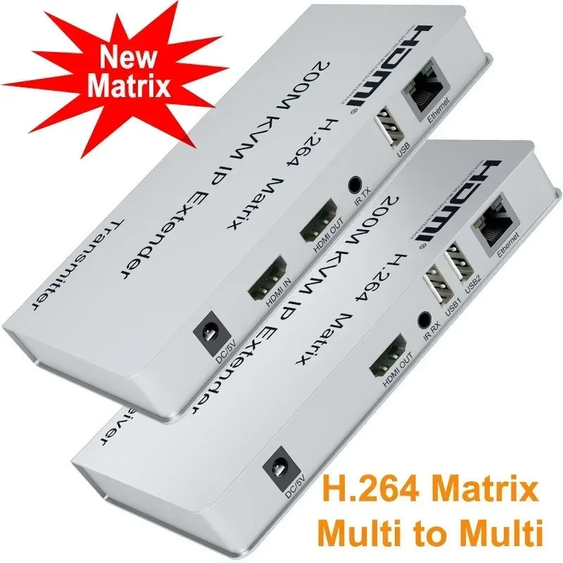 200m IP HDMI KVM Extender Network Matrix Via Rj45 Cat6 Ethernet Cable Multi To Multi Video ...