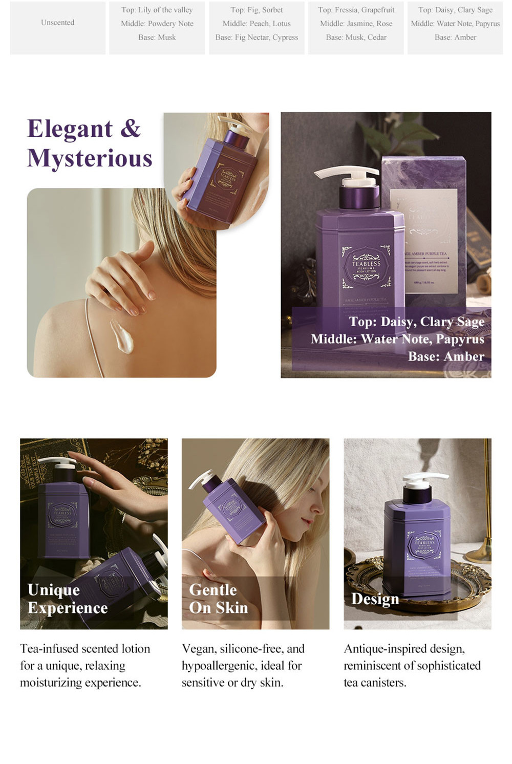 Teabless Sage Amber Purple Tea Perfume Body Lotion 480g | Shopee Singapore