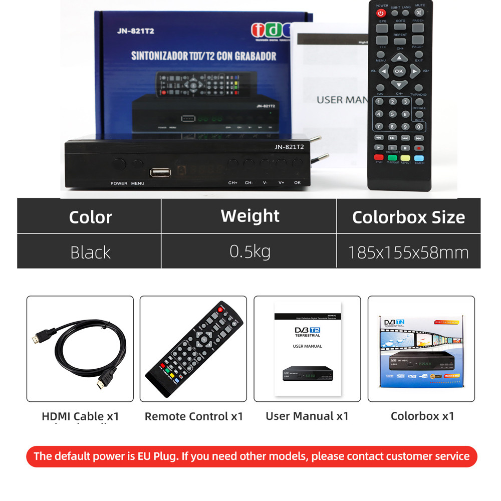 Latest Europe TDT Decoder HD DVB-T2 Hevc/H265 10Bit Code DigitalTv ...