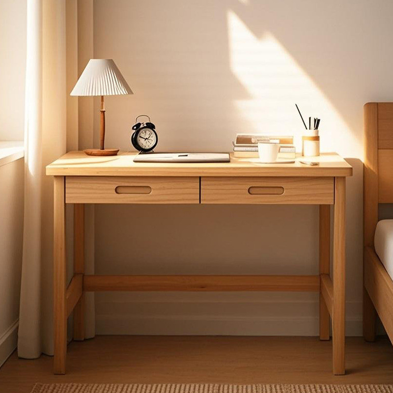 Solid Wood Study Table With Drawer Home Computer Table Simple Writing ...