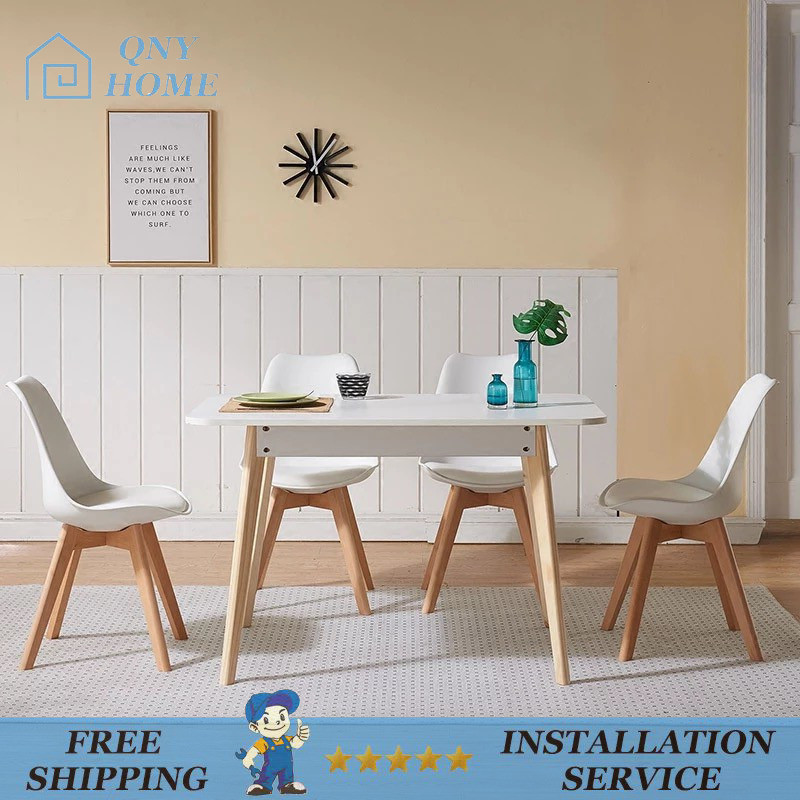🔥Installation Included🔥 Dining Table Set - Solid Wood/Simple/Table And ...