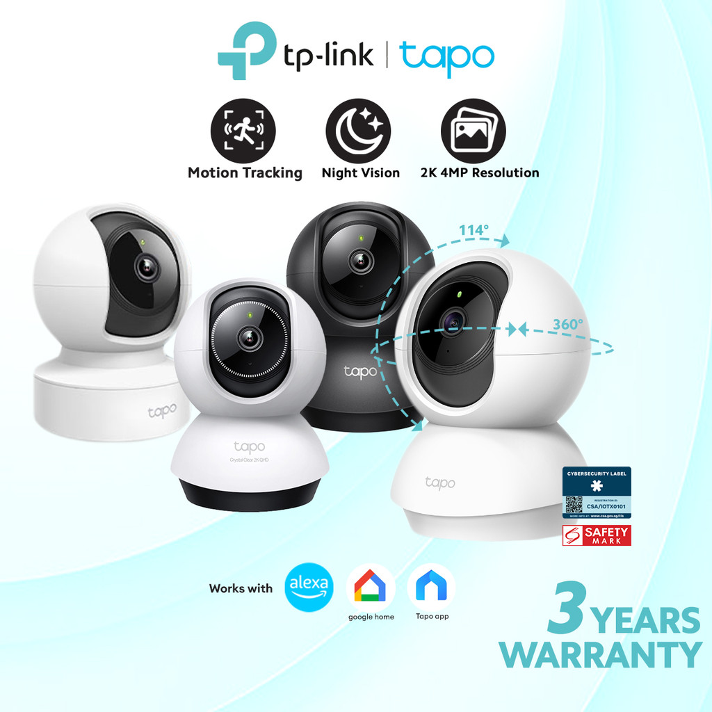 [No.1 in SG] TP-Link Tapo 360 WIFI 2K QHD AI Home Security IP Camera ...
