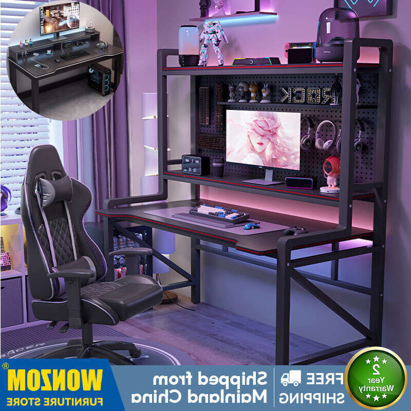 New WONZOM Upgrade Carbon Fibre Computer Gaming Office Study Table Desk ...