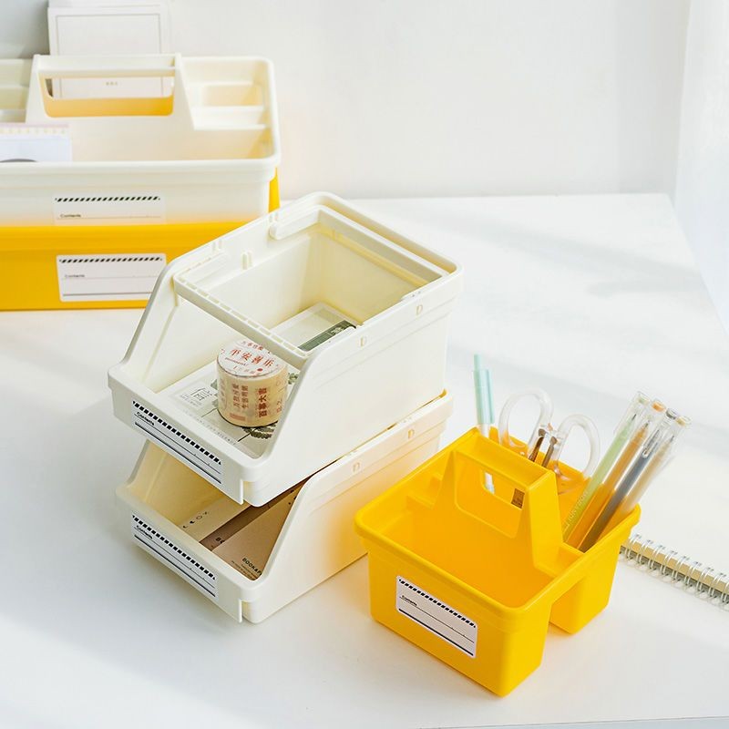 Japanese-style Portable Plastic Desktop Storage Box Stacked Partition ...