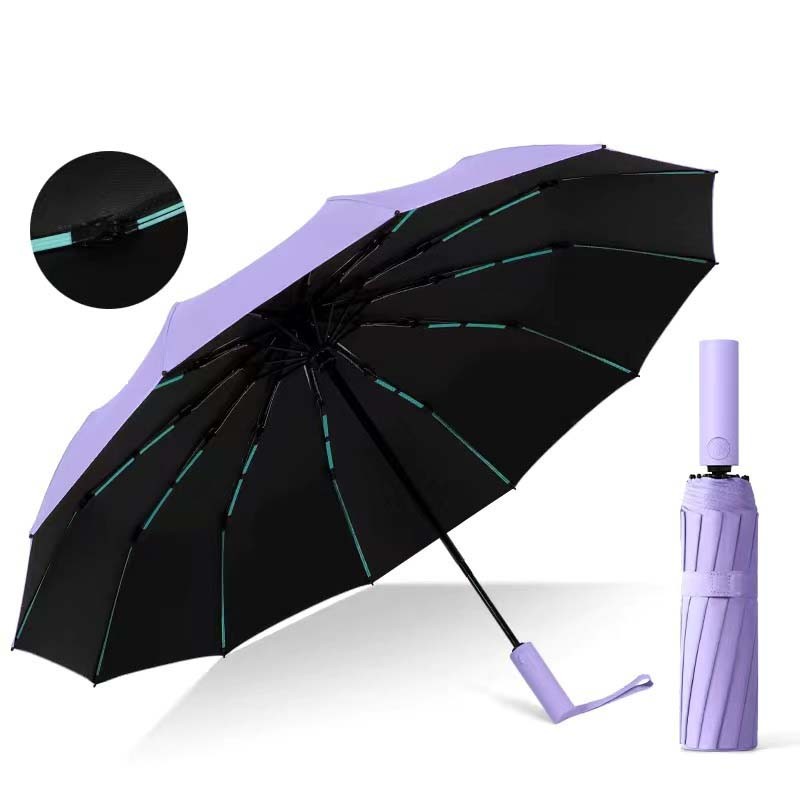 24 Bone Folding Auto Open Umbrella 100cm Large Size Sunscreen Dual Use ...