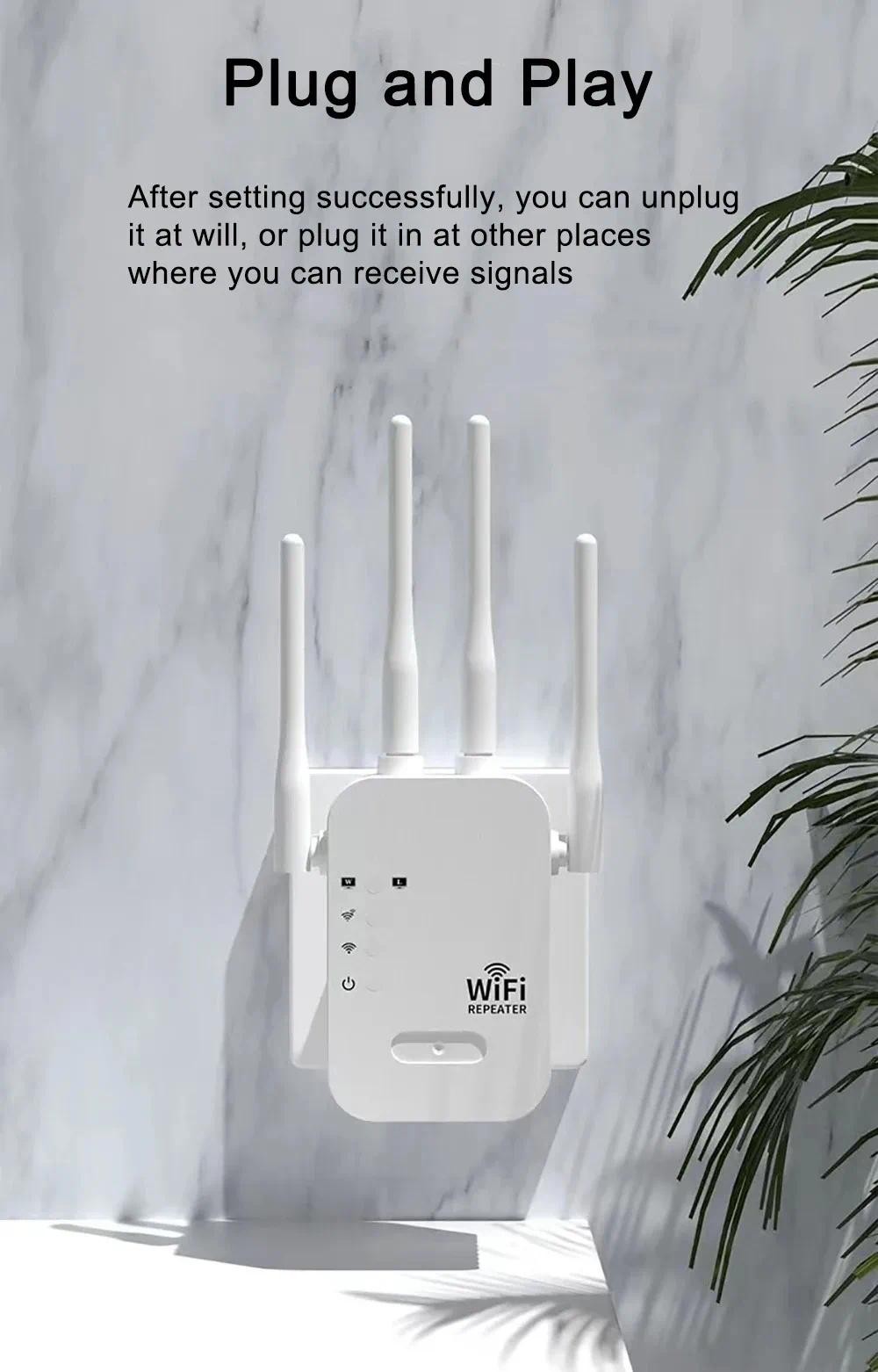5Ghz WiFi Repeater 1200Mbps Router WiFi Extender Amplifier Dual Band 2.4G/5GHz Wi-Fi Signal ...
