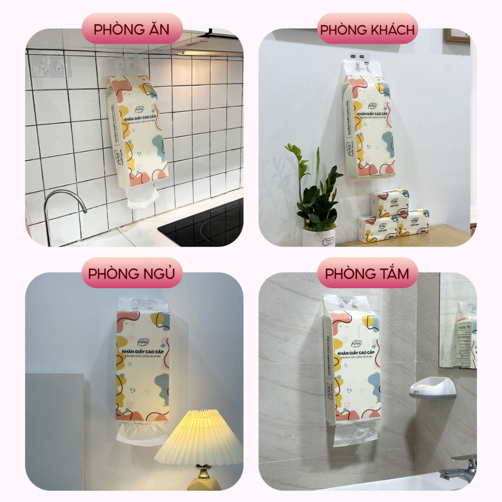 Topgia wall-mounted toilet paper, multi-colored 6-pack multi-purpose hanging from pure wood pulp ...