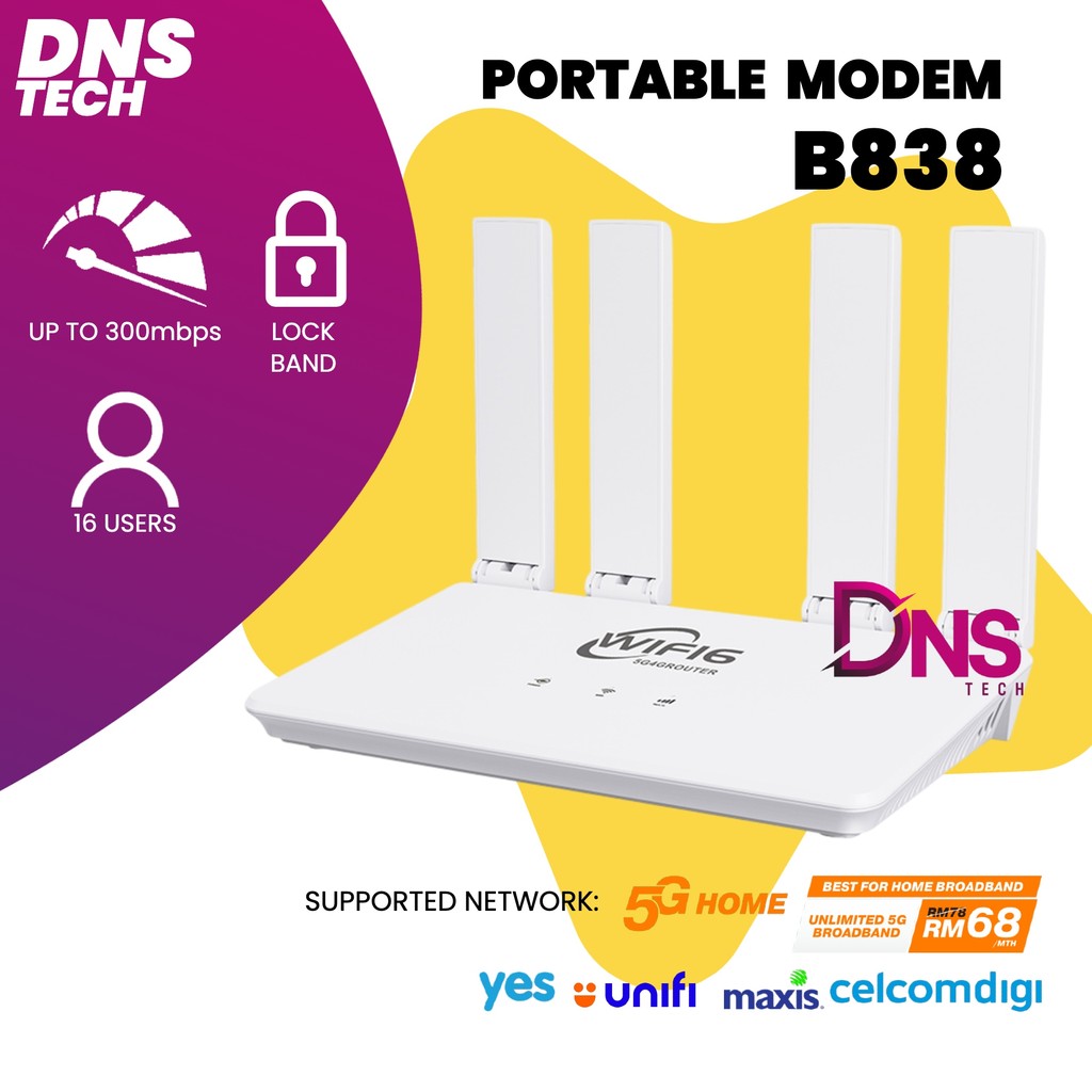MODIFIED MODEM B838 WIFI6 SUPPORT 5G 4G LTE SIM ALL TELCO BYPASS ...