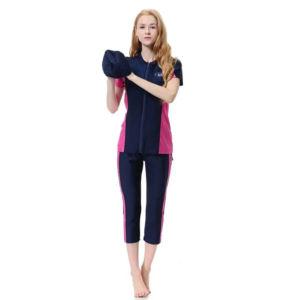 Islamic Women Swimwear Muslim Short Sleeve Uv-Protected Burkinis Girls ...