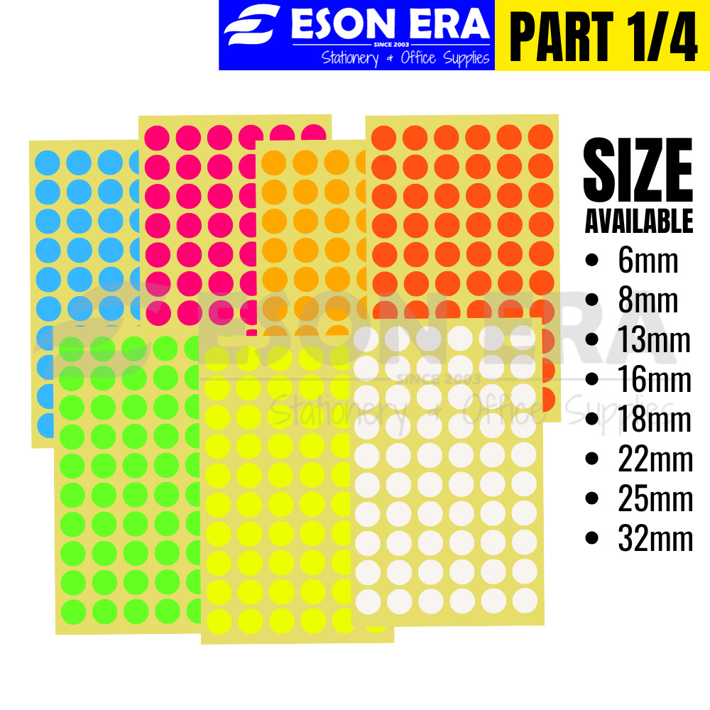 [Part 1/4] Round Self Adhesive Label Sticker 10sheets/pack Sticker ...