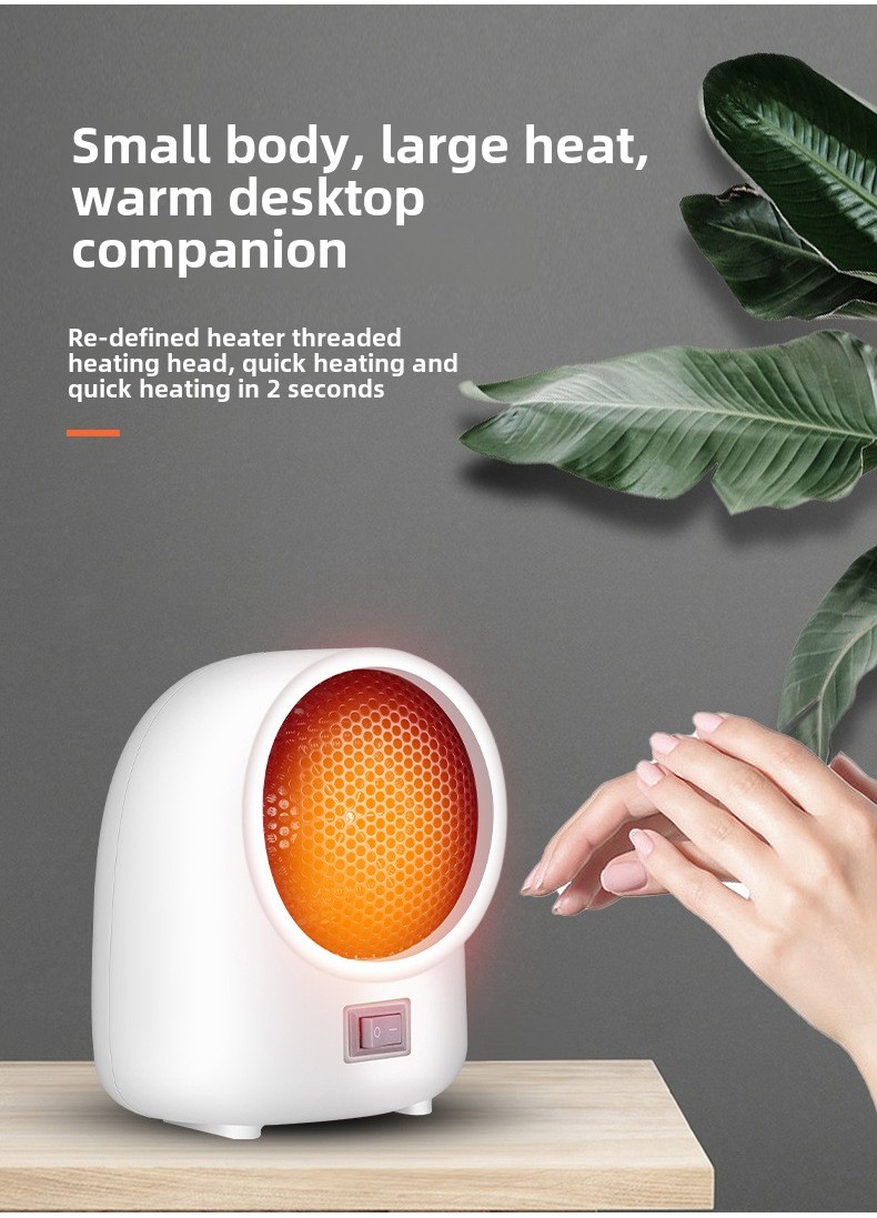 500W Portable Desktop Heater Mini Small Electric Heater Silent Heating ...