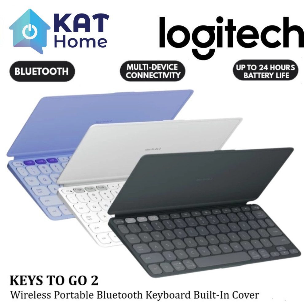 LOGITECH KEYS TO GO 2 PORTABLE BLUETOOTH WIRELESS KEYBOARD BUILT-IN ...