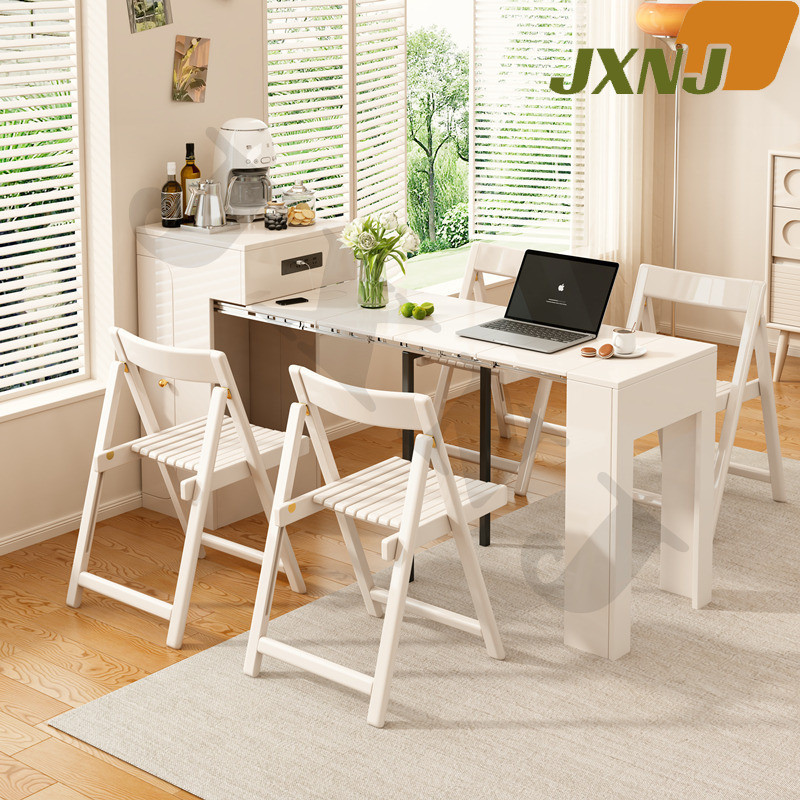 Cream Style Retractable Table Small-sized Mini Solid Wood Bar Counter ...