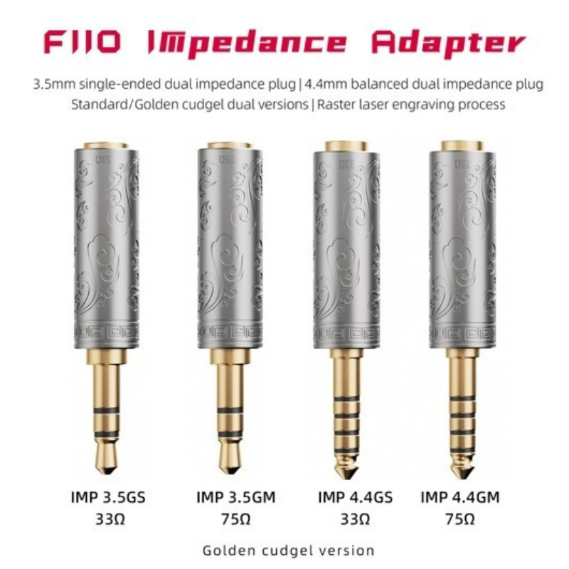 FiiO Impedance Adapter: Dual Impedance 3.5mm/4.4mm Plugs, 33/75 Ohms ...