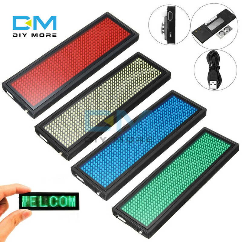 Bluetooth Rechargeable Digital LED Badge DIY Programmable Scrolg ...