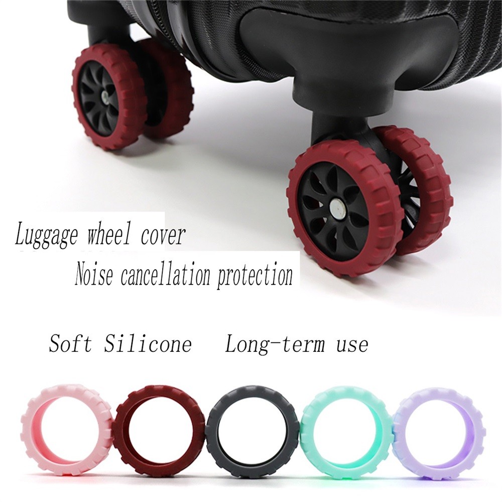 8pcs High Quality Thickened And Durable Silicone Luggage Wheel Cover ...