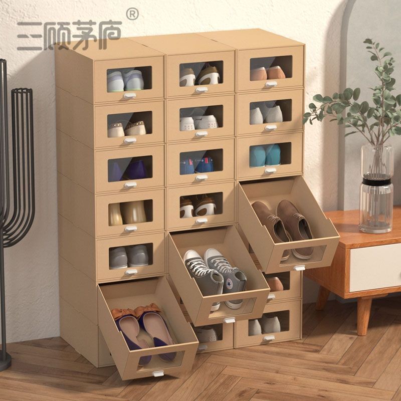 10 Pieces Home Window Transparent Drawer Style Shoe Box Storage Shoe ...