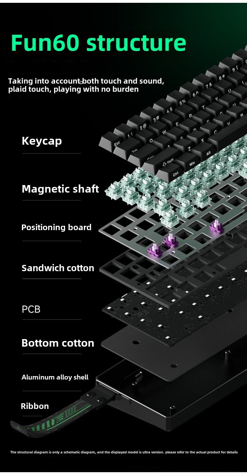 FUN60 Pro / Max Game Magnetic Switch Keyboard Rapid Trigger 8K Polling Rate Mechanical Keyboard ...