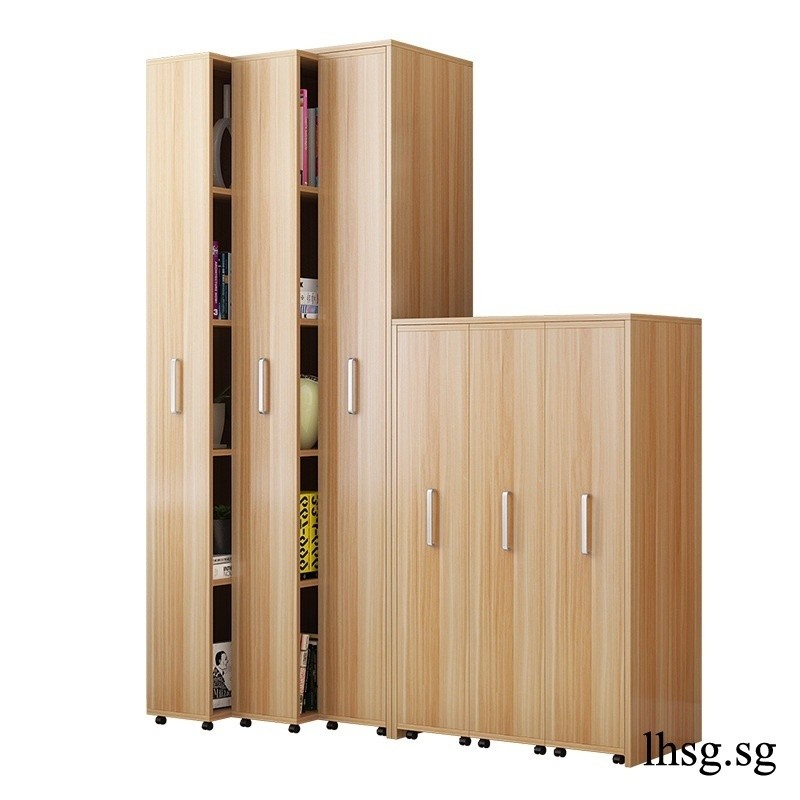 LHSG Dustproof Mobile Invisible Bookcase With Wheel Book Shelf Push ...