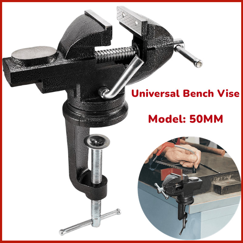 Universal Bench Vise, 50mm Table Clamp, 360° Swivel Base, Small Home ...
