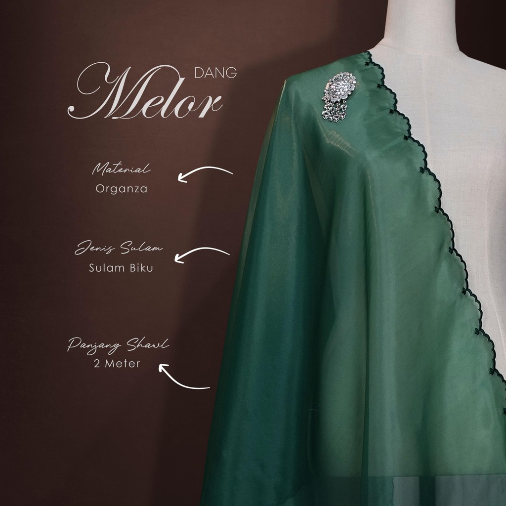 SELENDANG DANG MELOR Selendang Exclusive Organza Sulam Shawl ...