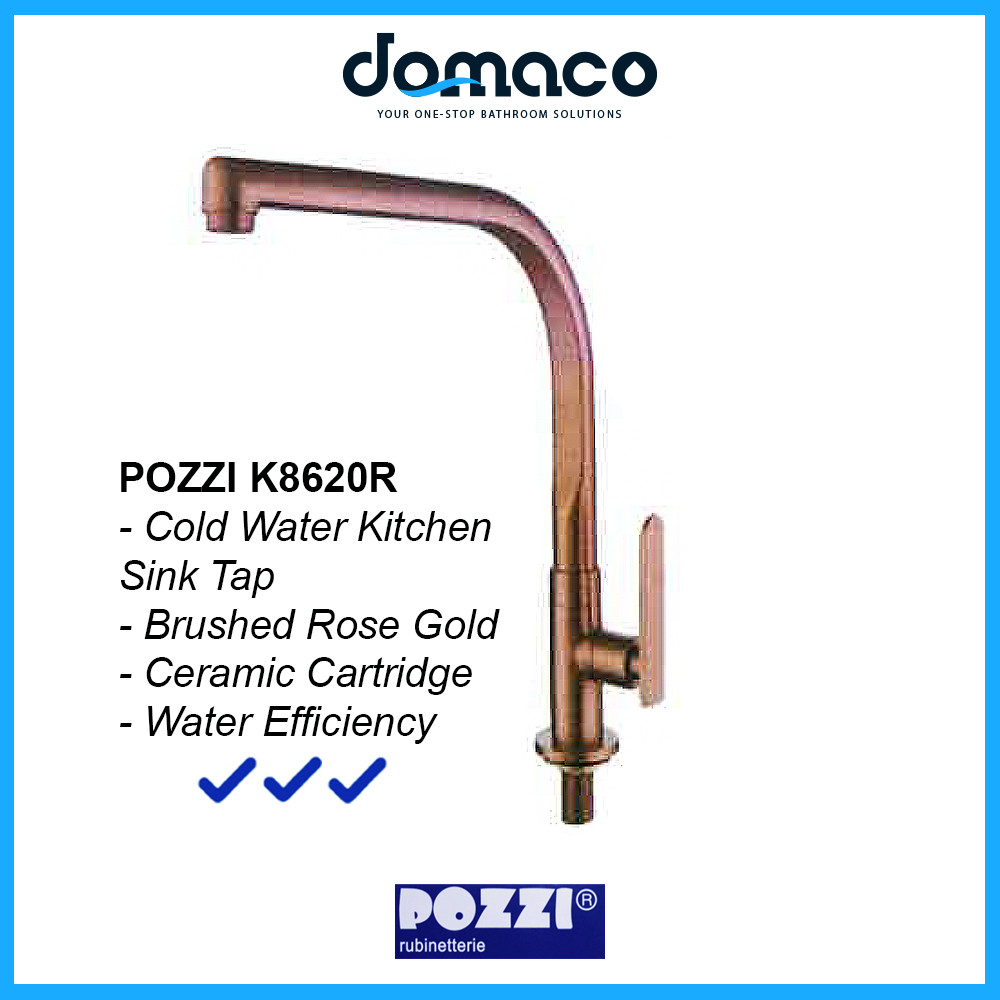 Pozzi K8620R Brushed Rose gold Kitchen Sink Tap | Shopee Singapore