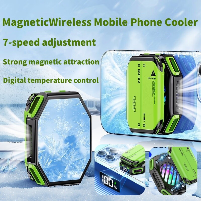 Magnetic Cooler Fan Magnetic Wireless Mobile Phone Cooler Air-Cooled ...