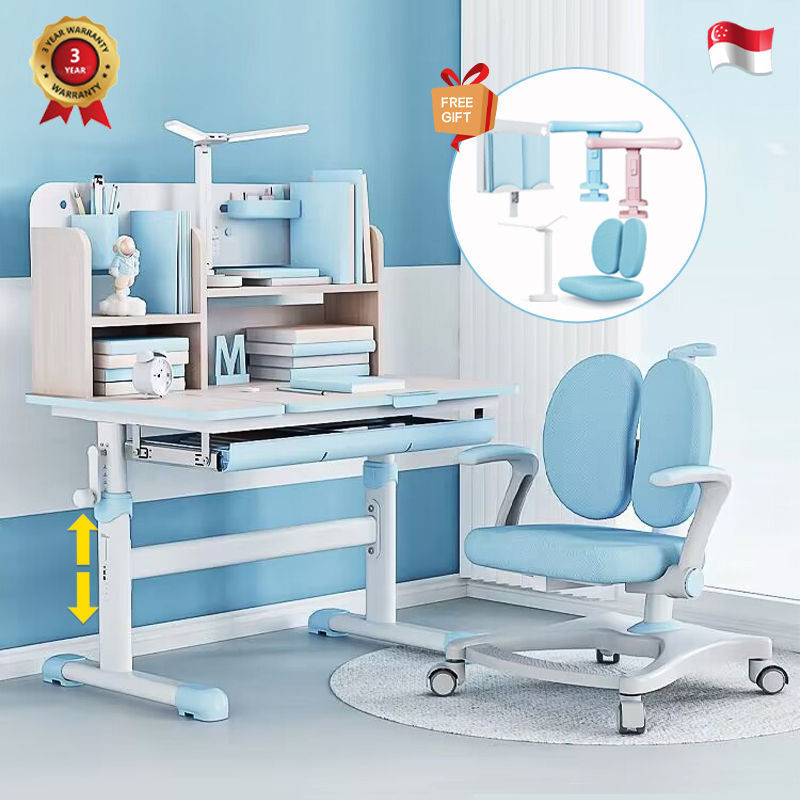 2025 Kids Ergonomic Desk Set, He Adjustable and Chair for Kids ...