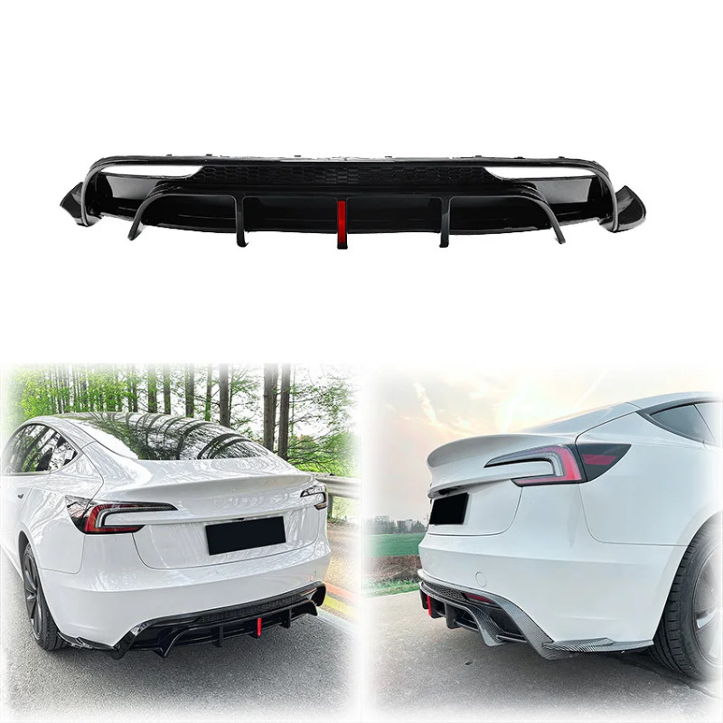 2024 To Up For Tesla Model 3 Rear Bumper Diffuser Lip Spoiler Splitter ...