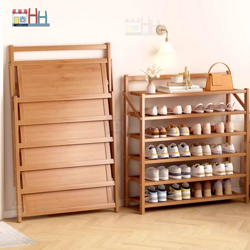RYY Free Installation Foldable Shoe Rack Multi-layer Outdoor Bamboo ...