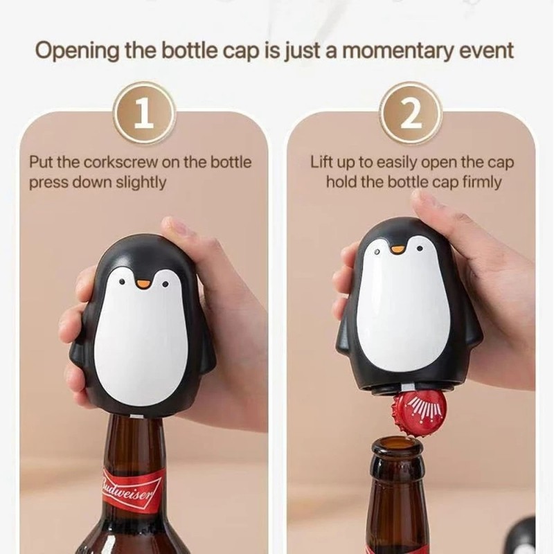Cute Penguin Style Beer Opener Fun Animal Themed Bar Accessory for Wine ...