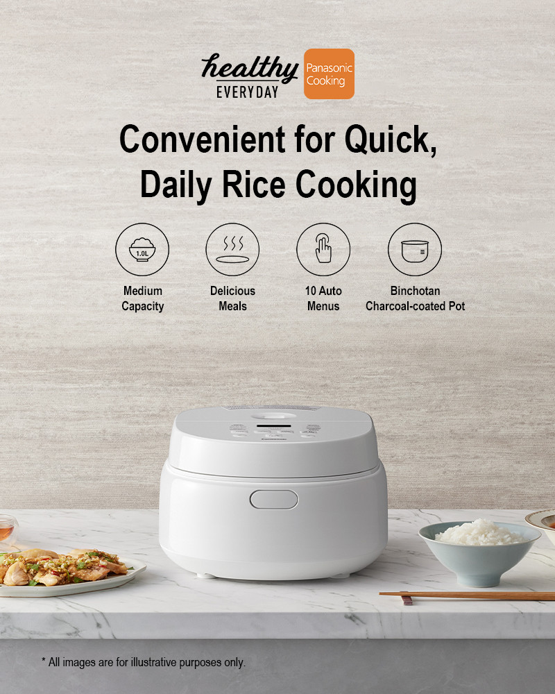 Panasonic 1L / 1.8L Micom Rice Cooker with 10 Auto Cooking Menus SR ...