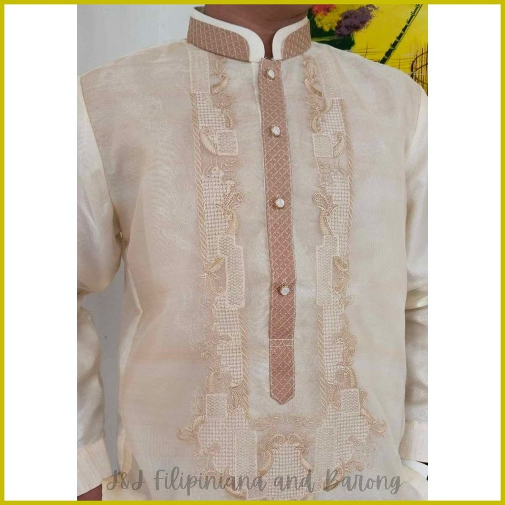 ︎ MODERN BARONG TAGALOG WITH DOUBLE COLLAR (RANDOM BURDA) | Shopee ...
