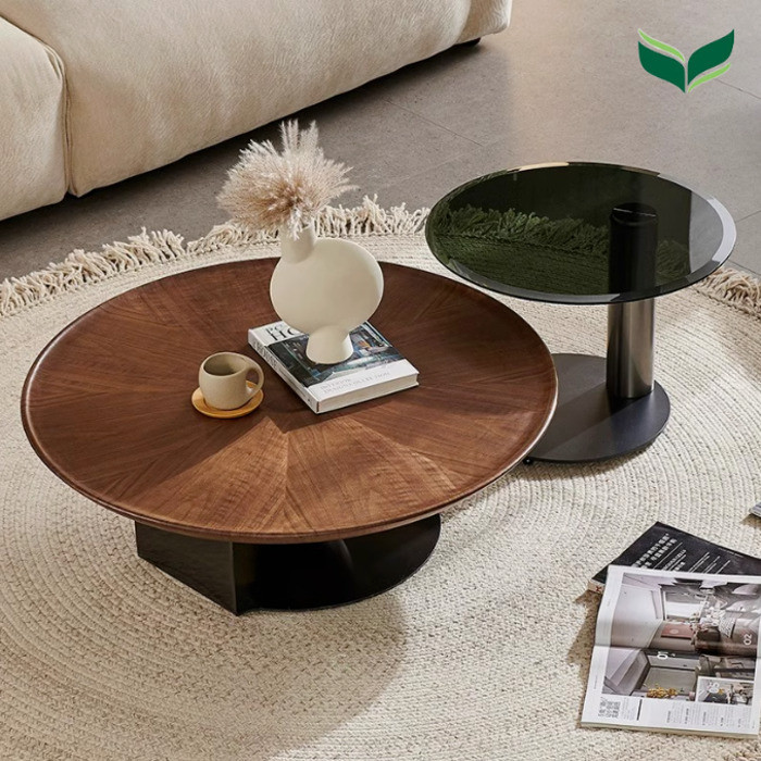 XX Coffee Table Round Tea Table Solid Wood Premium Art Living Room ...